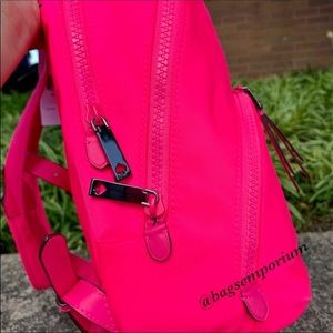 kate spade | Bags | Kate Spade Neon Pink Nylon Md Backpack Wallet Set ...